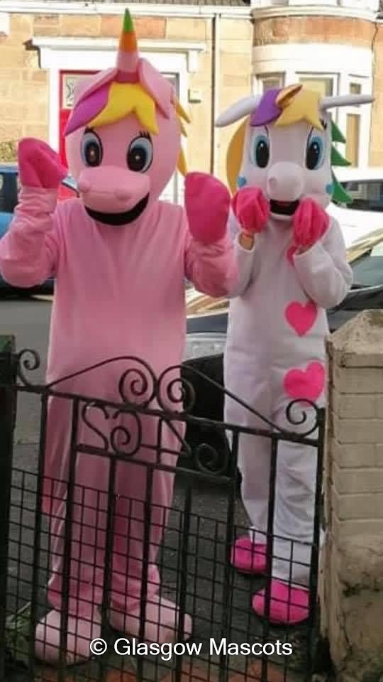 Pink Unicorn Mascot - Hire in Post Code | Glasgow Mascots